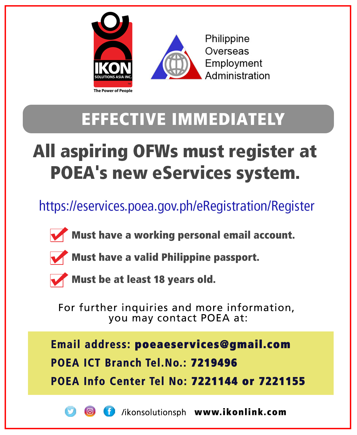 New POEA Requirement for All Applicants - Ikon Solutions